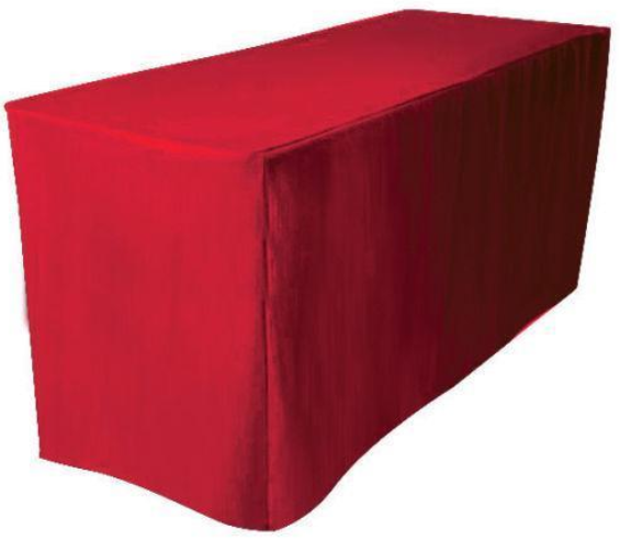 Solid Polyester Fitted Table Box Linen - FoldingChairsandTables.com