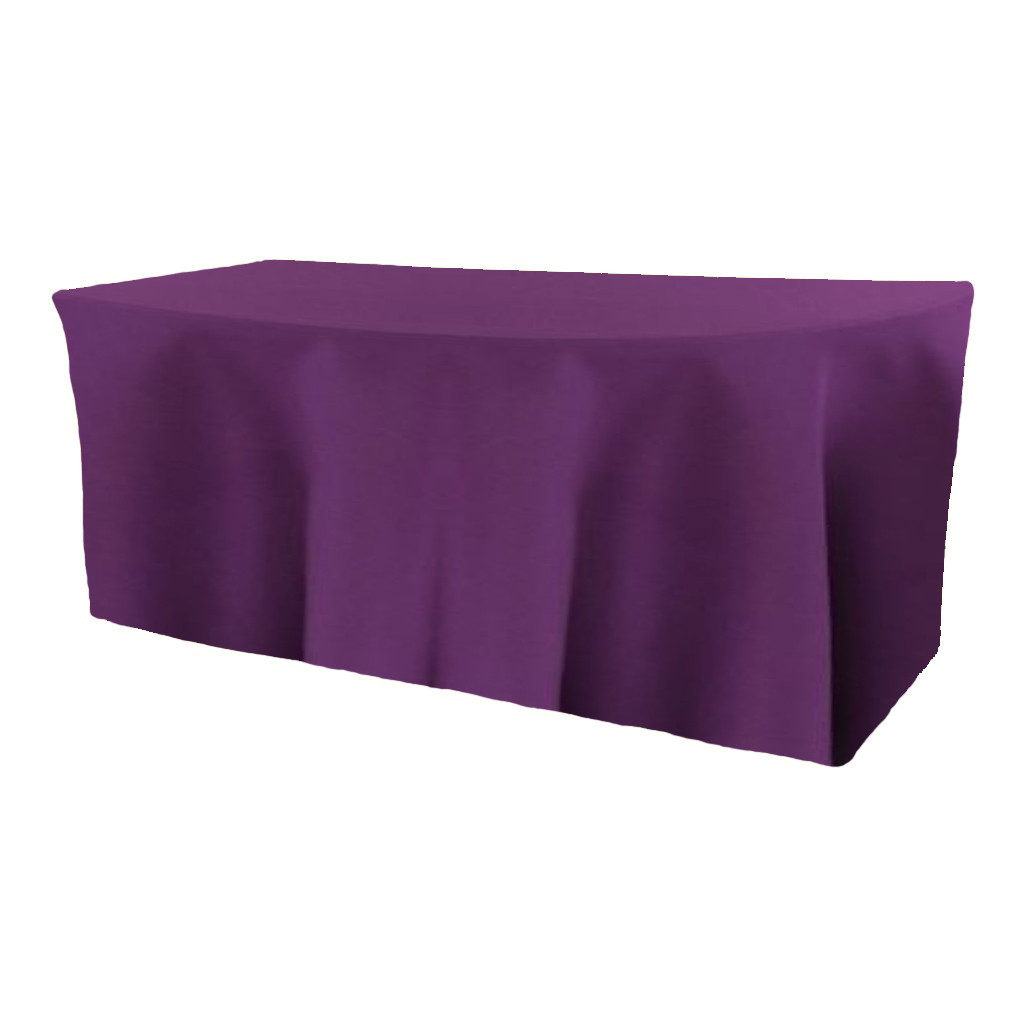 Solid Polyester Fitted Table Box Linen - FoldingChairsandTables.com