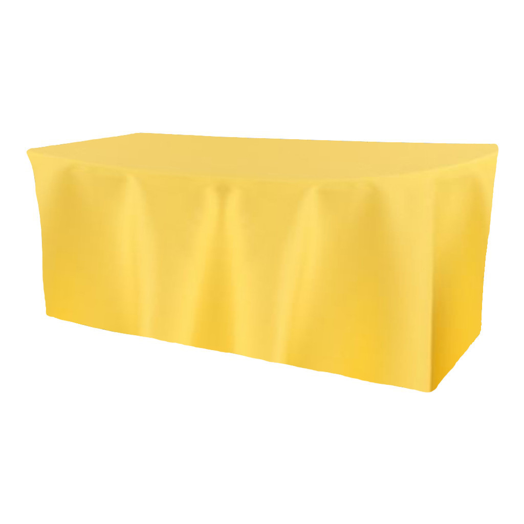 Solid Polyester Fitted Table Box Linen - FoldingChairsandTables.com