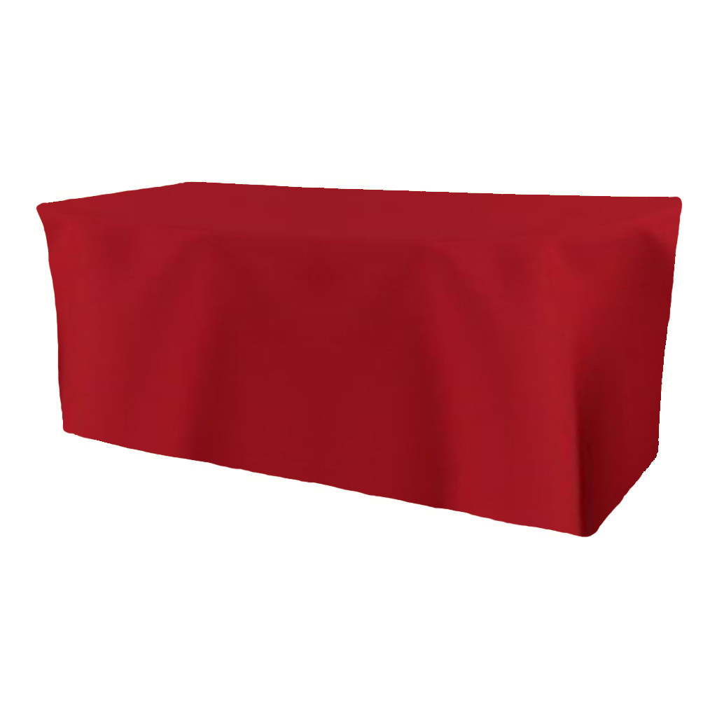 Solid Polyester Fitted Table Box Linen - FoldingChairsandTables.com