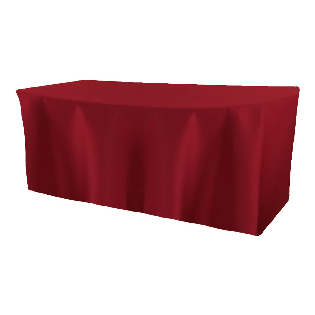 Solid Polyester Fitted Table Box Linen - FoldingChairsandTables.com