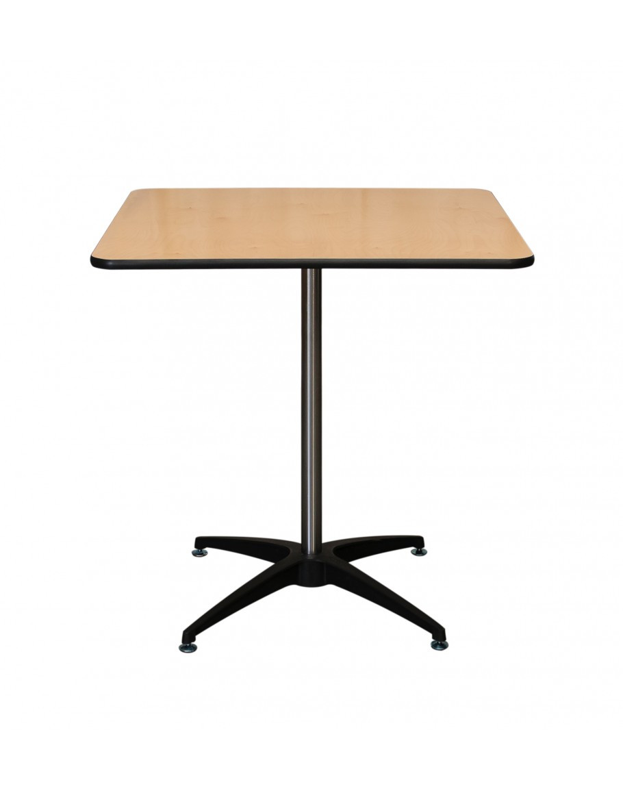 European Birch 36" Square Wood High Top Cocktail Table with Self ...