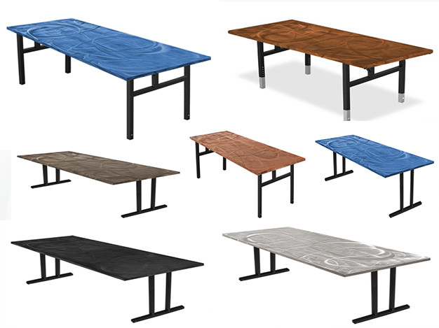 Swirl Banquet Aluminum Folding Table - FoldingChairsandTables