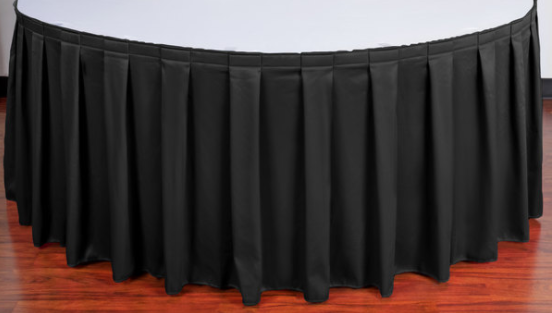 30"H Solid Polyester Box Pleat Table Skirting (By the Foot) Includes ...