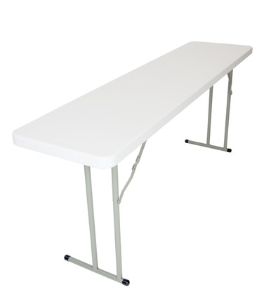 RhinoLite 18"x72" (6 ft) Seminar Plastic Folding Table, Solid One Piece ...