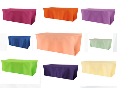 Solid Polyester Fitted Table Box Linen - FoldingChairsandTables