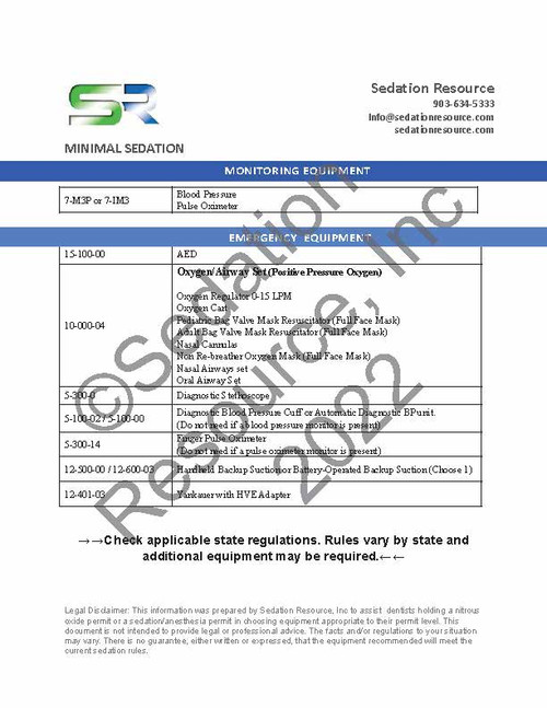 Deep Sedation Equipment List - Sedation Resource