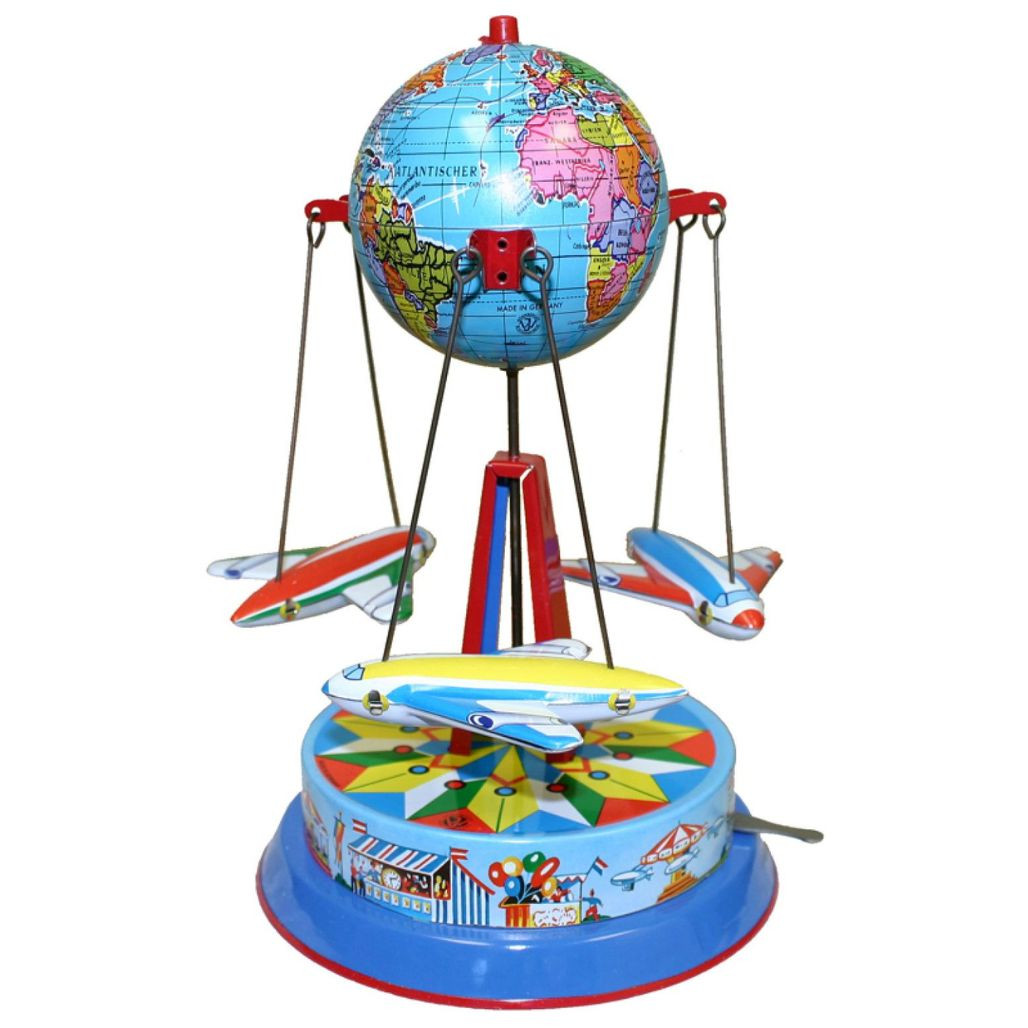 Tin Carousel With Planes Toy | The Christmas Loft
