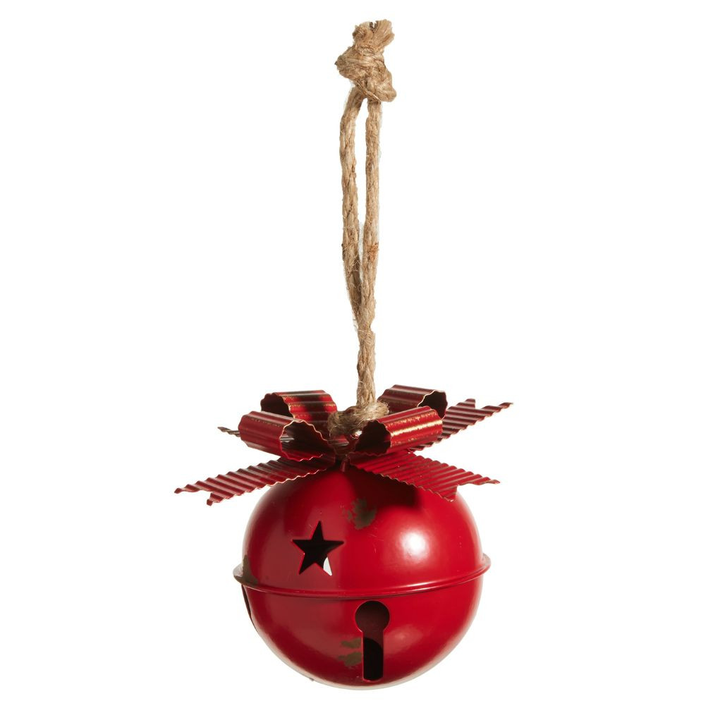 5 Inch Long Red Jingle Bell Ornament