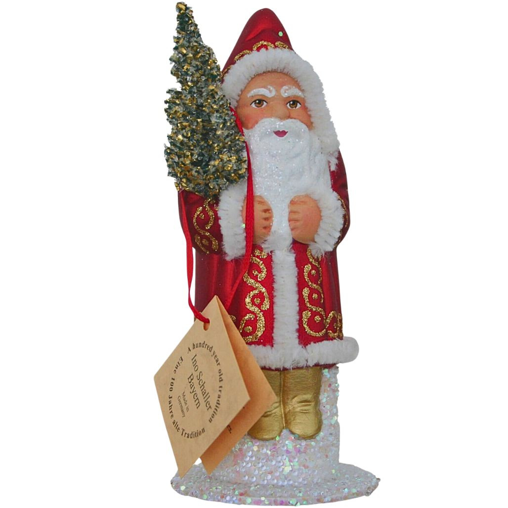 Red Santa with Gold Candy Container