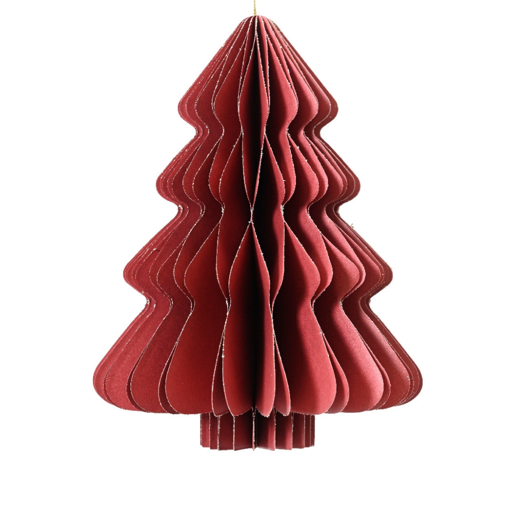 Small Red Paper Tree Ornament