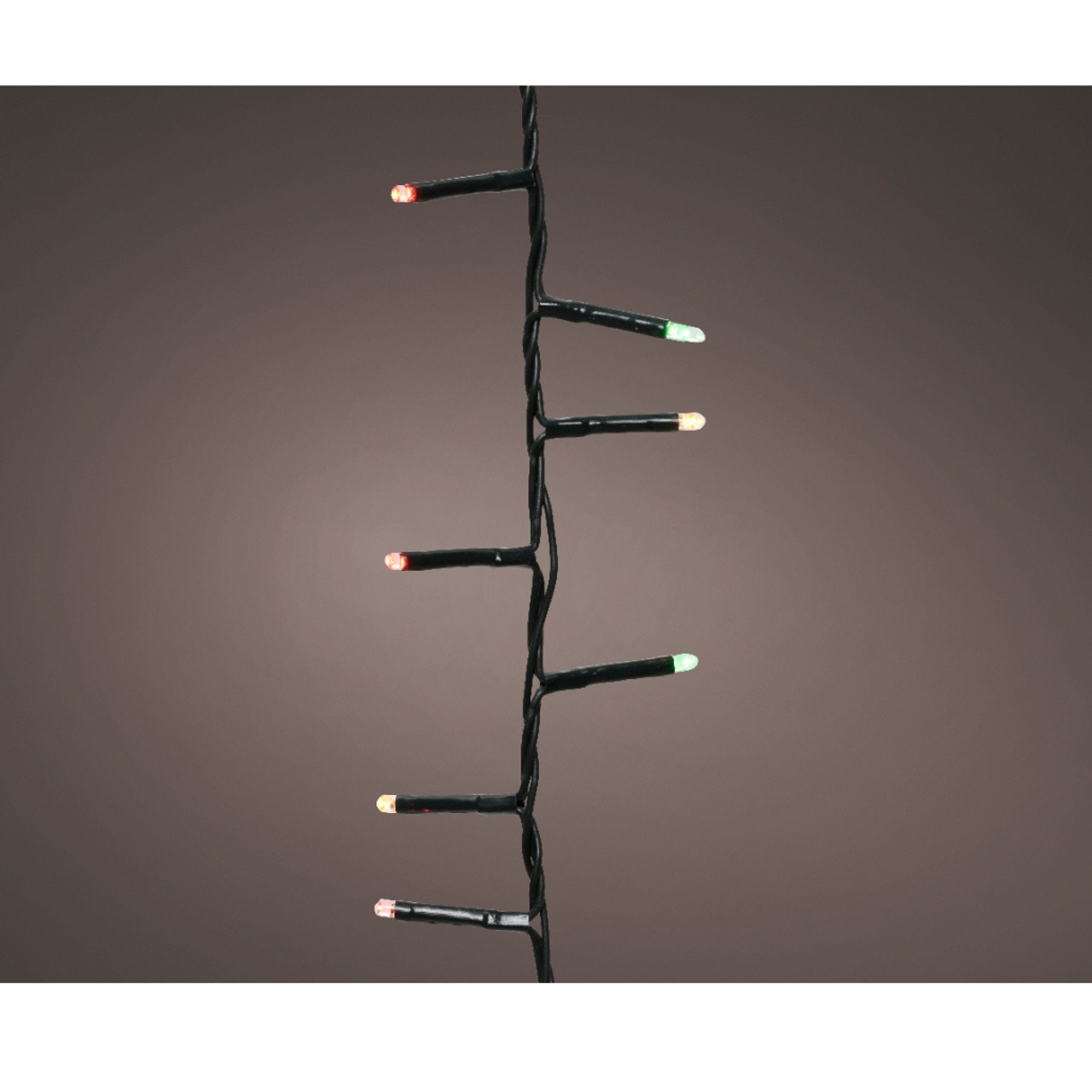 Lumineo 500 LED Classic Multi Color Compact Twinkle Lights, Green Wire, 36 ft