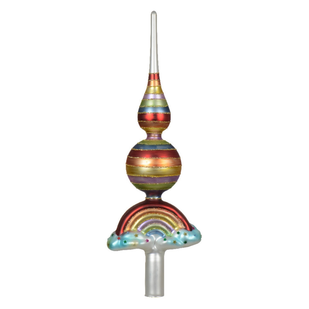 Glass Rainbow Finial Tree Topper