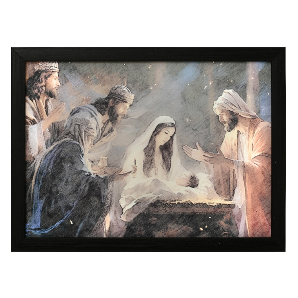 Lumineo LED Nativity Scene with the Three Wise Men Canvas