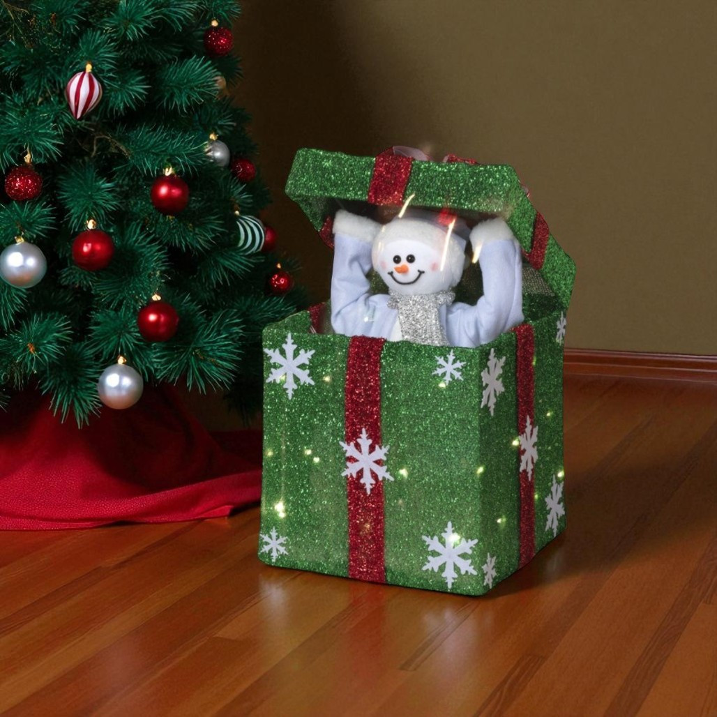 Lighted Musical Animated Snowman Gift Box