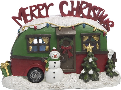 Merry Christmas Camper With Snowman Y4971