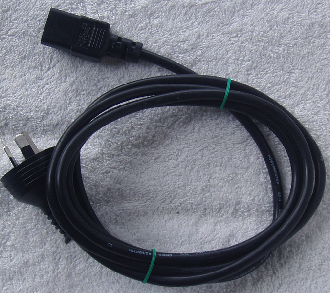 IEC Power Lead C13 To Standard Australian 3 Pin GPO Male Plug 1.85 metres