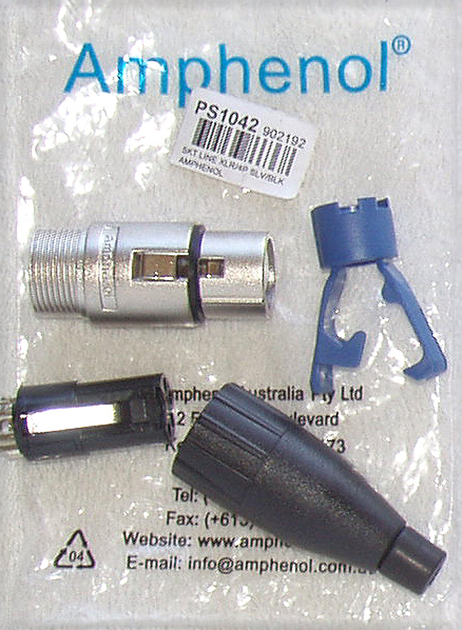 Pro Audio AMPHENOL 4 Pin XLR Female Inline Socket NEW Old Stock