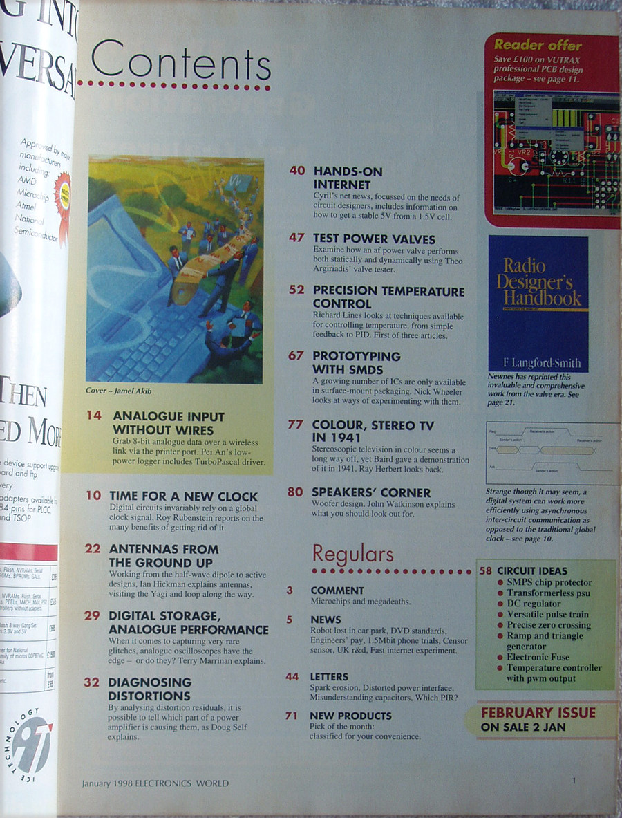January 1998 ELECTRONICS WORLD (UK) Electronic Magazine (USED)