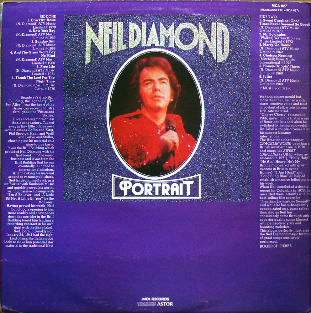 Pop Rock NEIL DIAMOND Portrait (Compilation) Vinyl 1982