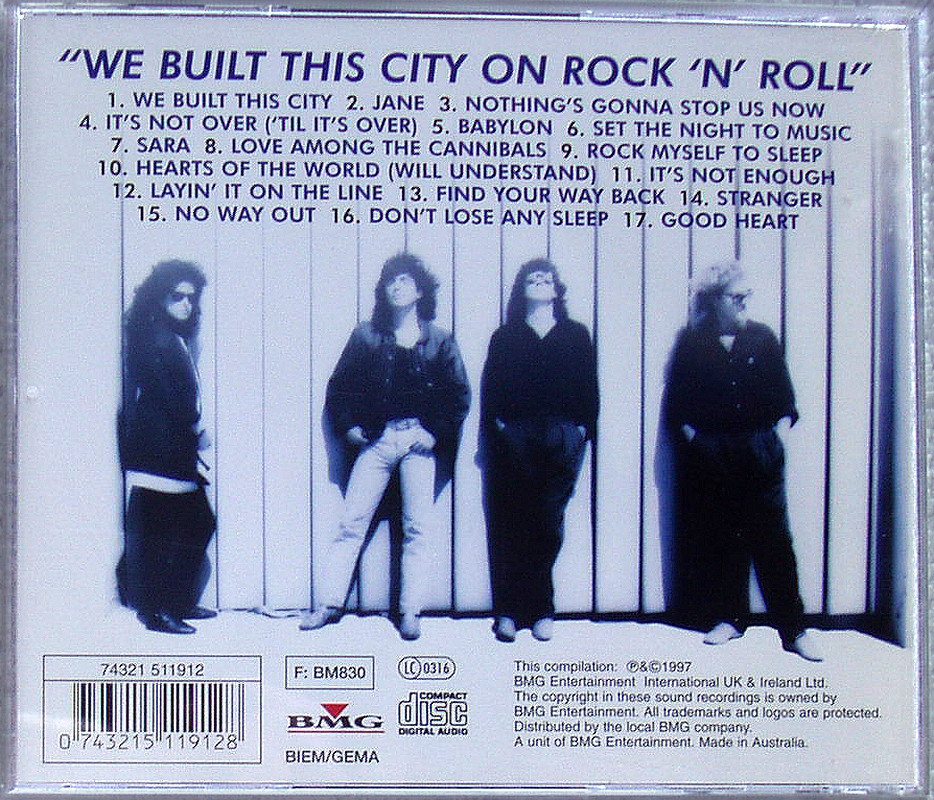 Arena Rock Pop STARSHIP We Built This City (The Very Best Of Starship ...