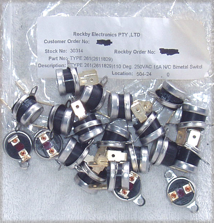 ELTH Bi-Metallic Thermal Switch N/C +110C Activate 250V 16A AC NEW Old ...