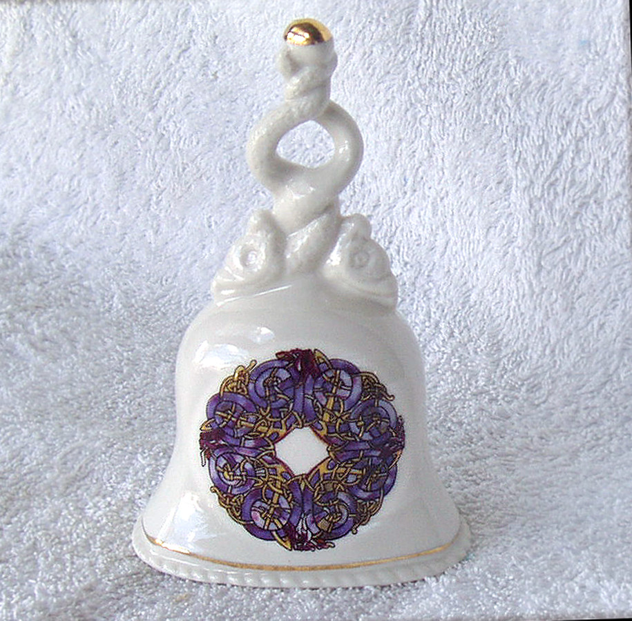 CRE IRISH PORCELAIN (Ireland) Small Hand Bell (Representing Good Luck ...