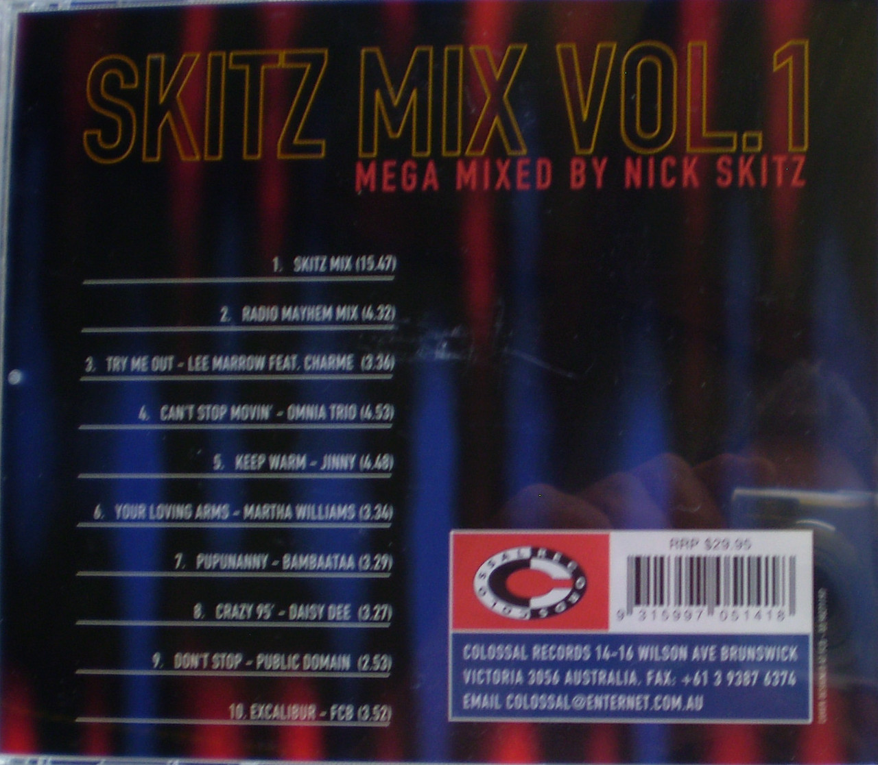 Hi NRG Euro House - NICK SKITZ Skitz Mix Vol. 1 CD 1995