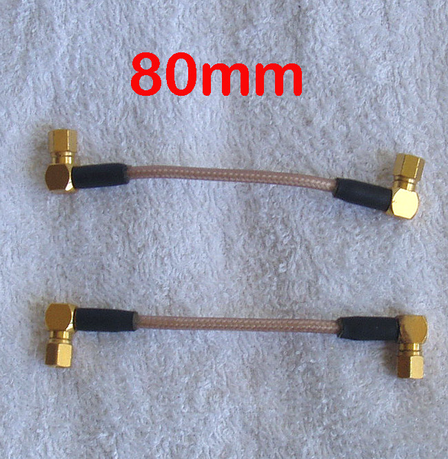 Right-Angle SMP Female ~ Female Interconnect Cable 3Ghz Mil Spec 80mm Used