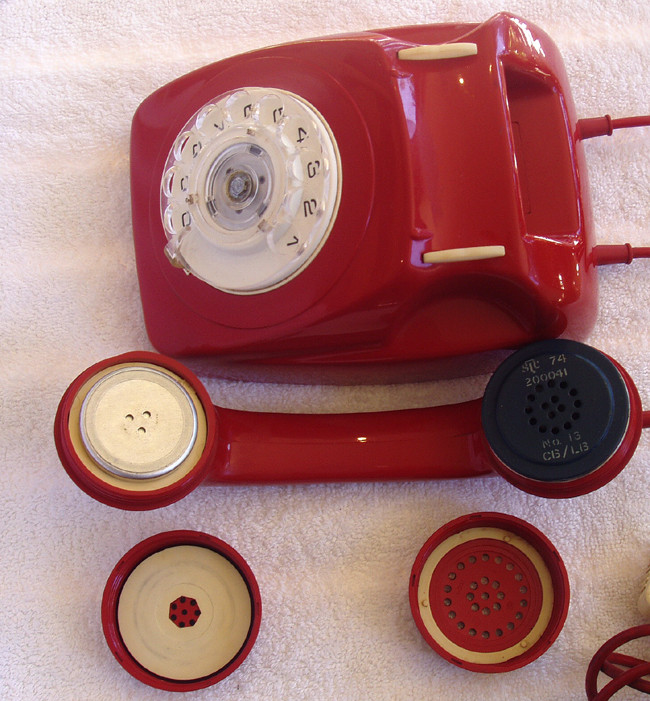 Rotary Dial Telephone PMG 800 Series Fire Engine Red