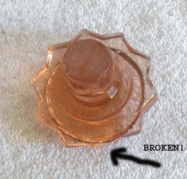 Orange DEPRESSION GLASS Bell Shaped Decanter With Decagon Stopper