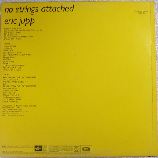 Instrumental Pop - Eric Jupp No Strings Attached Vinyl 1972