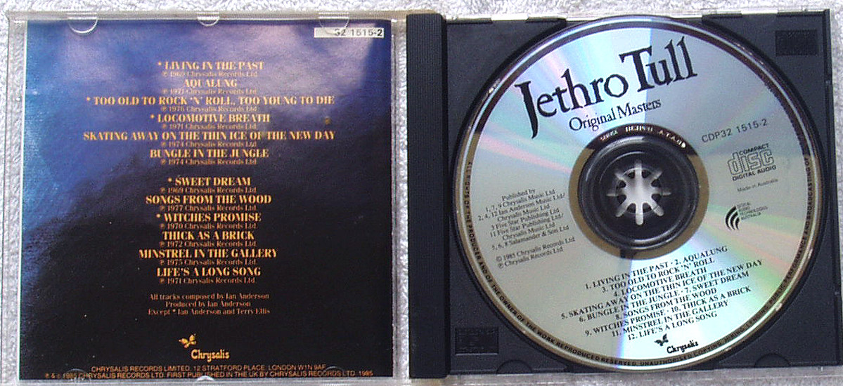 Progressive Folk Rock - Jethro Tull Original Masters CD 1985