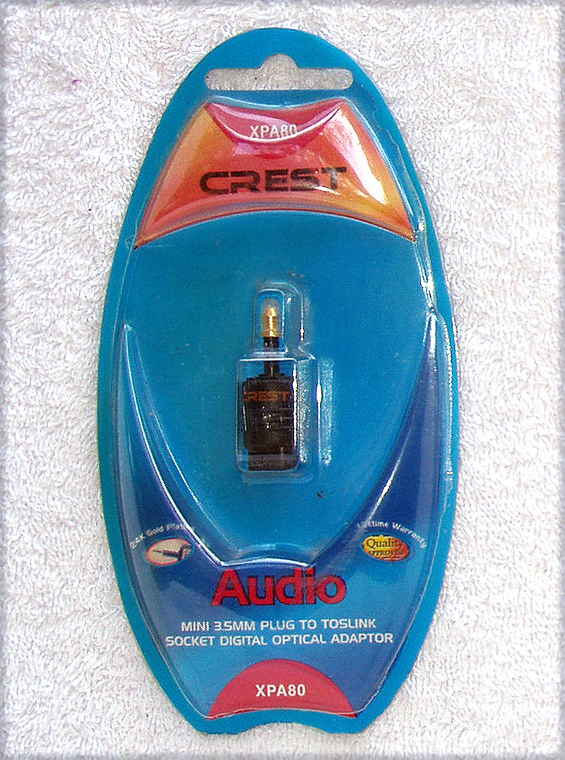 CREST Mini 3.5mm ~ TOSLINK Digital Audio Optical Adapter NEW Old Stock