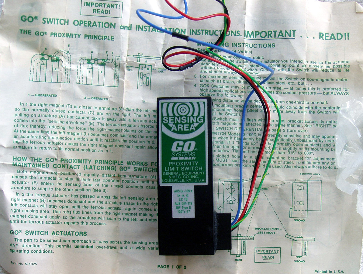 GO SWITCH (USA) Industrial Proximity Limit Switch 111312 (NEW)