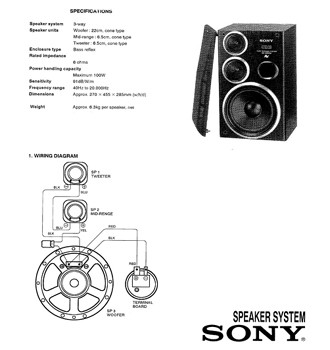 SONY Model SS-D55AV Midi Bookshelf Loudspeaker System (GOOD Sound)