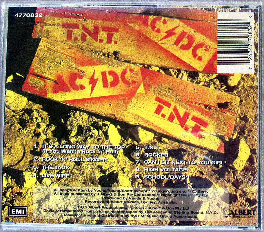 Classic Rock AC/DC TNT CD (Genuine) 1995