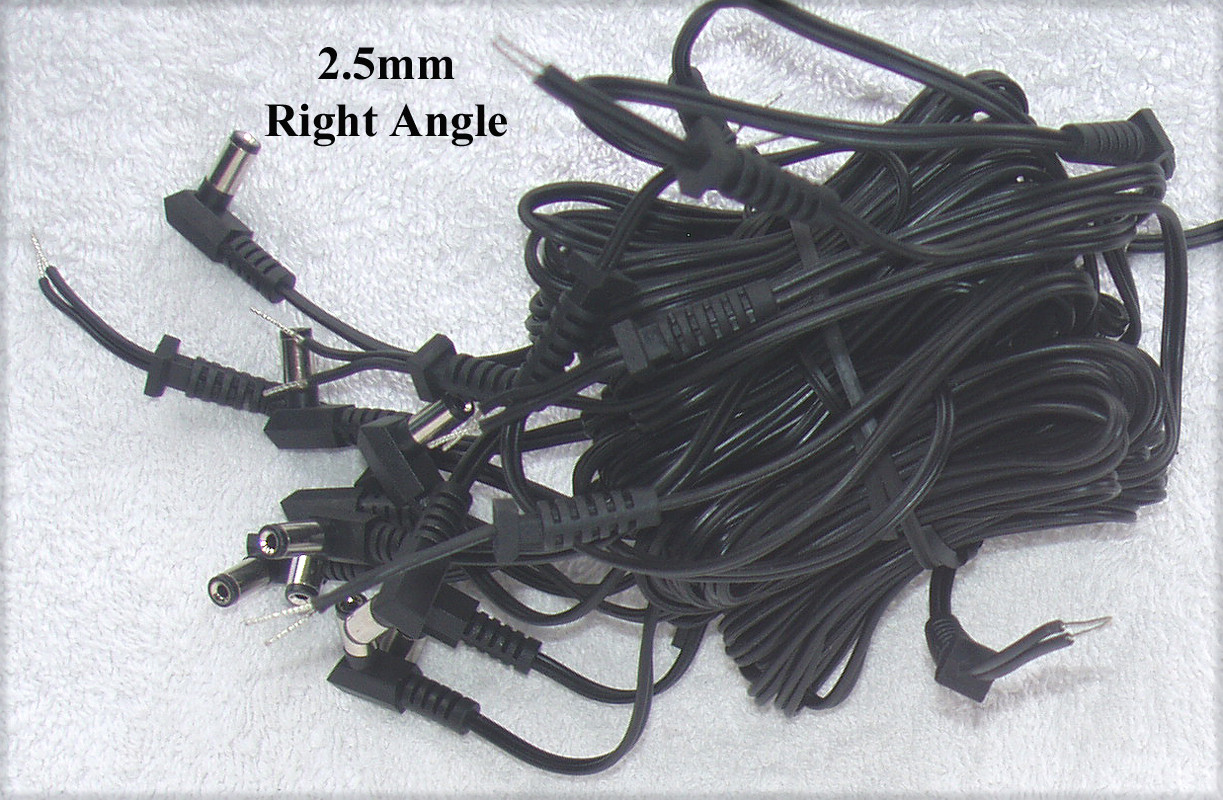 DC LEAD 1.75m (2.5mm ID 9.5mm Right Angle Barrel Plug) BRAND NEW Old Stock