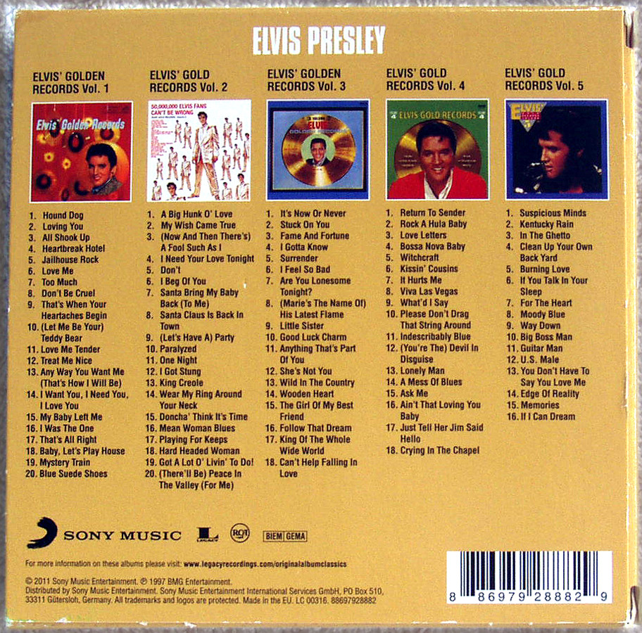 Rock n Roll Pop Rock ELVIS PRESLEY Original Album Classics 5x CD (Box ...