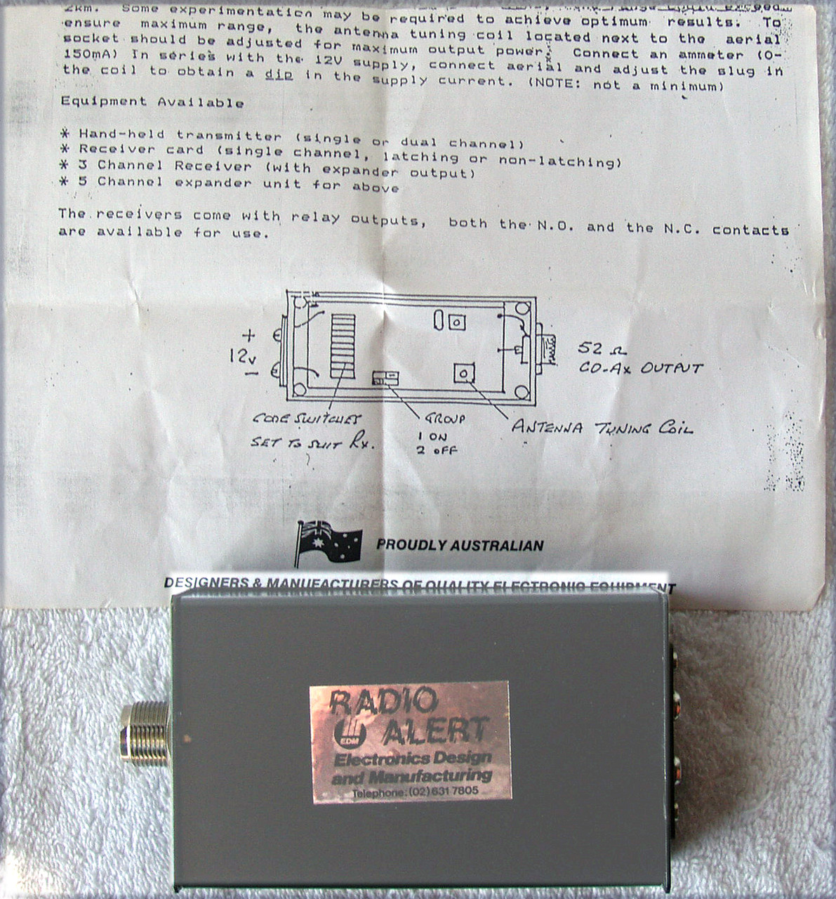 Old 1980's EDM Alarm System RF Transmitter Module NEW Old Stock