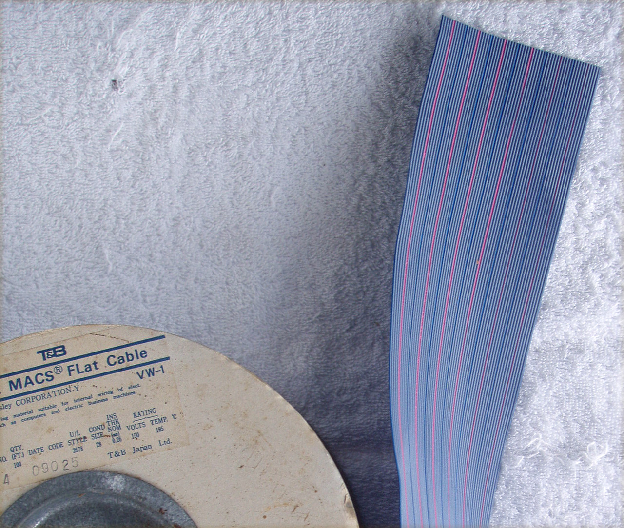 T&B Ansley 64 Way Flat Blue Macs Ribbon Cable PER FOOT (30cm) NEW Old Stock