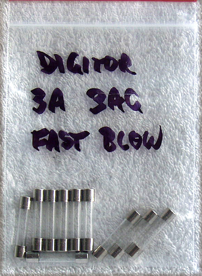 3A DIGITOR Glass Fuse 3AG FAST BLOW NEW Old Stock