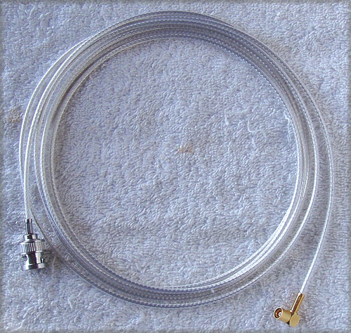 RF 75 Ohm Coaxial Lead (Male BNC To SMB R/A 'RG179') 2.5 Metres USED
