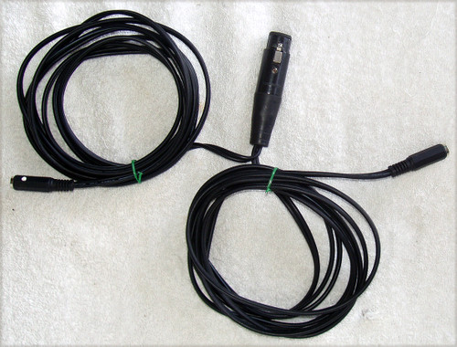 CANNON XLR 3 Pin Female ~ 2x 3.5mm TRS Female Socket Y Splitter Lead USED