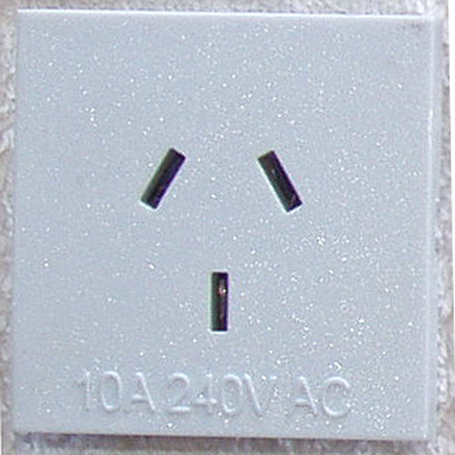 White Square 240V 10A Panel Mounted Socket USED