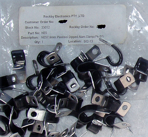 Aluminium Plastisol Dipped LOOP 8mm CABLE CLAMP NEW Old Stock