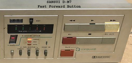 SANSUI D-M7 Cassette Deck (Transport FF Button ONLY) SPARE PART ONLY (USED)