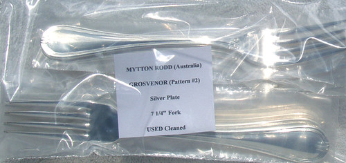 MYTTON RODD (Australia) GROSVENOR (Pattern #2) Silver Plate 7 1/4" Fork ...