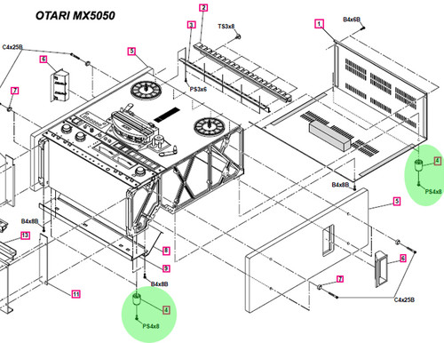 MX5050 BII OTARI (Japan) R2R Tape Recorder SPARE PART ONLY Set Of Four ...