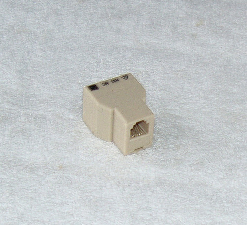 TELEPHONE DOUBLE ADAPTER RJ12 Female ~ 2x Female Socket (6P6C) USED Clean